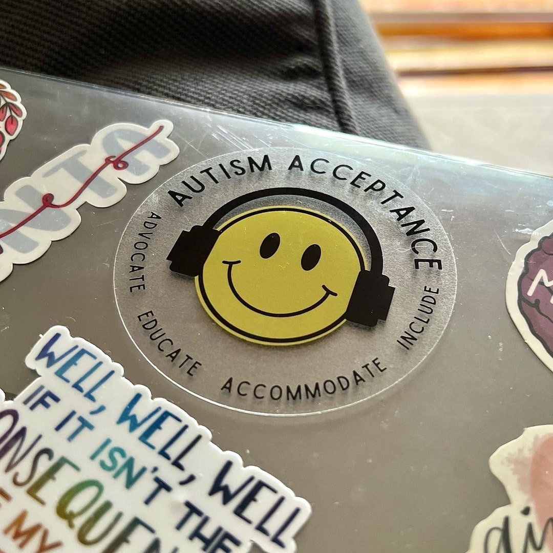 Autism Acceptance Smiley Sticker - Etsy