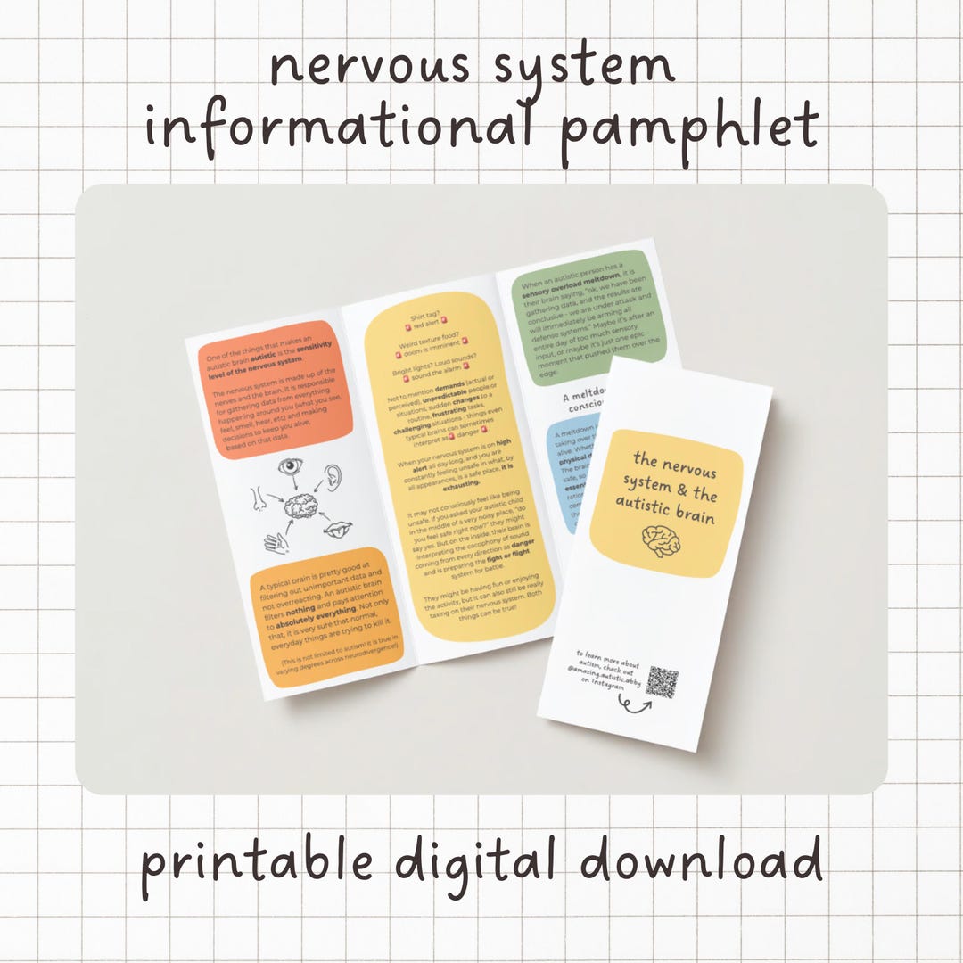The Nervous System and the Autistic Brain Printable Informational ...