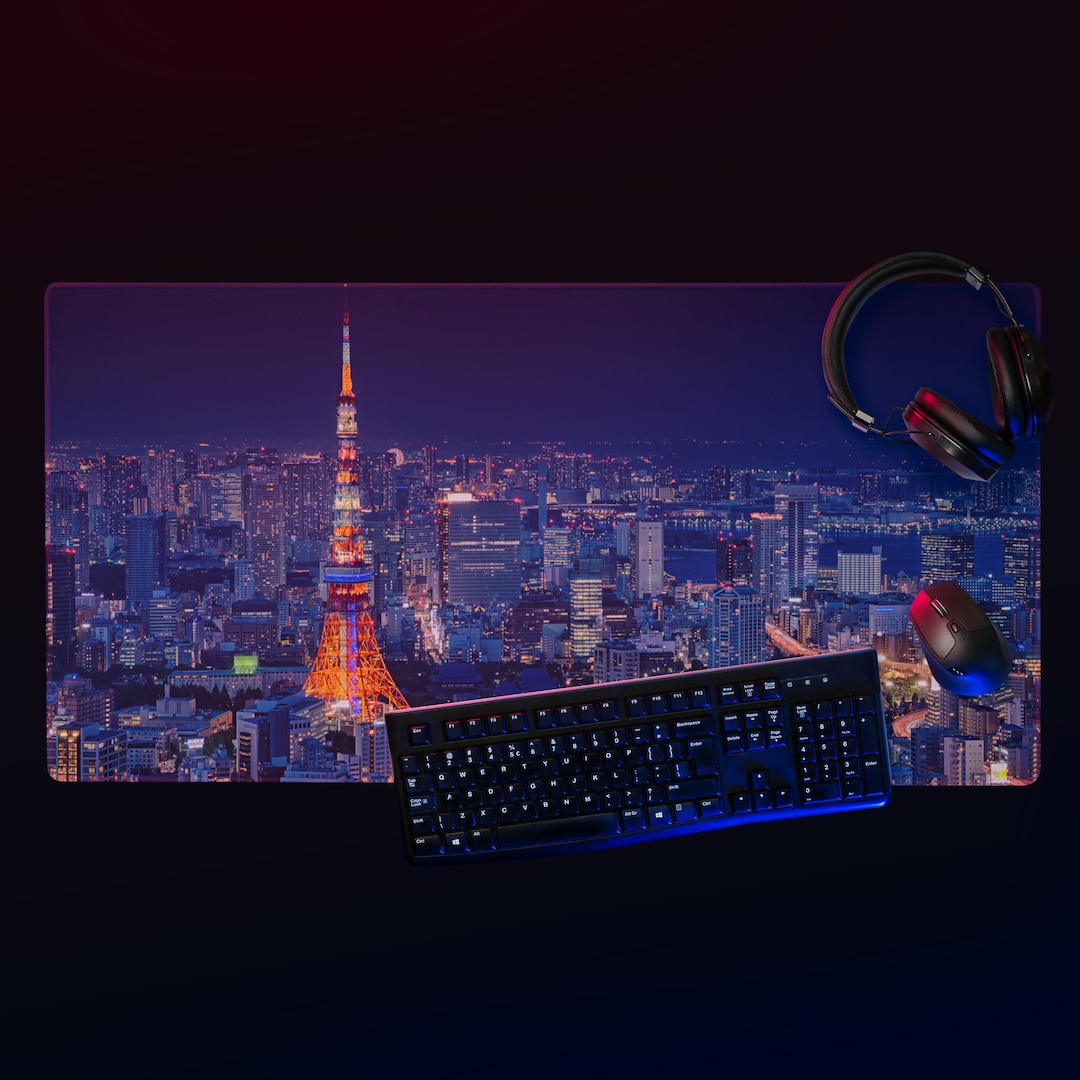 Mousepad Gaming Tokyo Gaming Desk Mat Tokyo City Cityscape City Lights ...