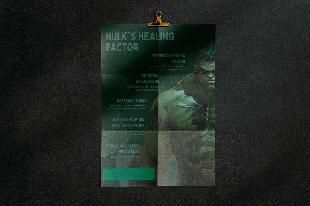 Superhero Wall-art. Hulk's Healing Factor. Biomedical Approach. JPEG ...