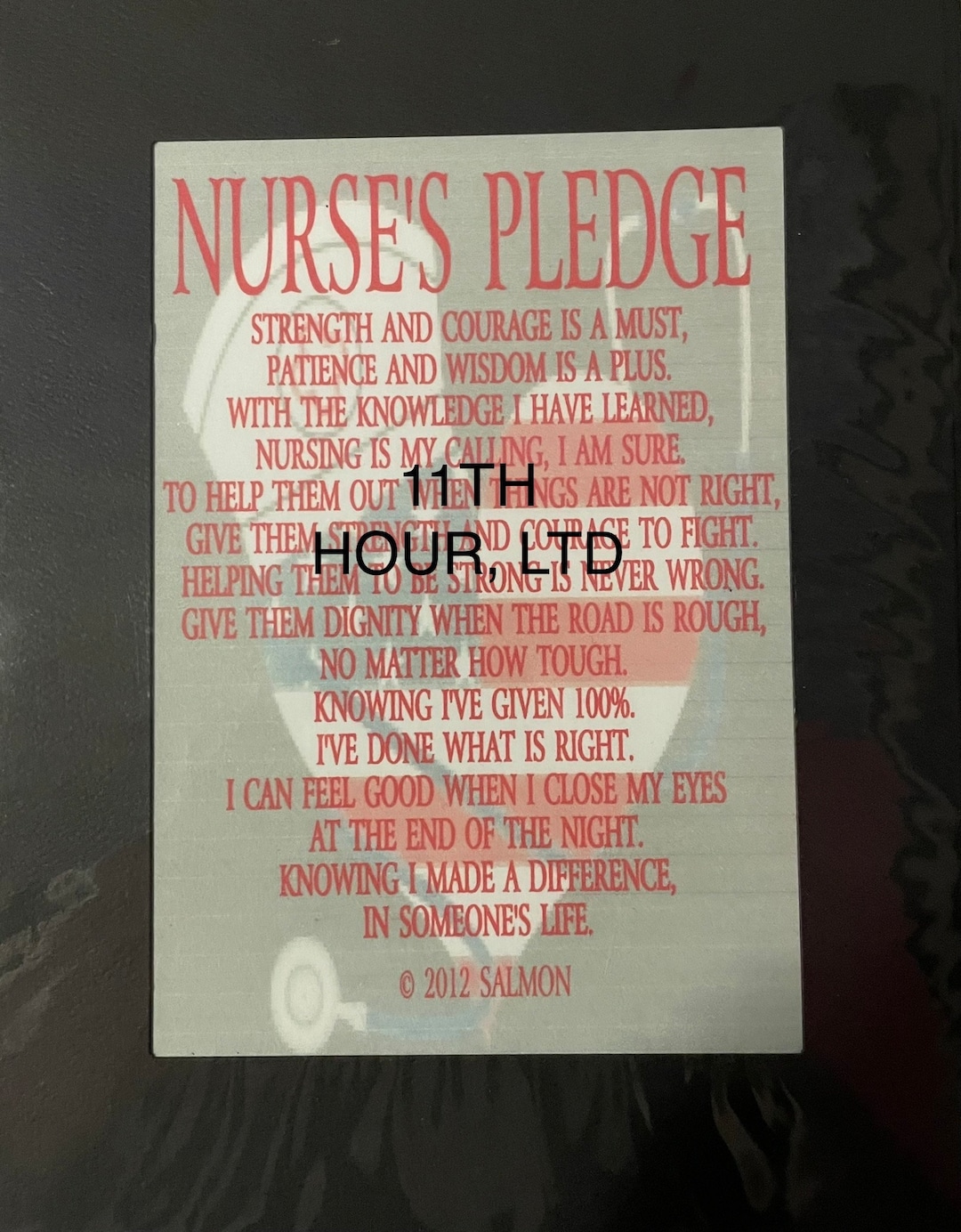 5x7 Nurses Pledge Card Frame - Etsy