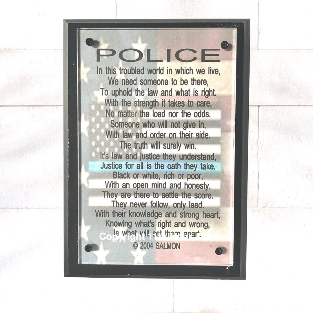 1 Police 5x7 Plaque - Etsy