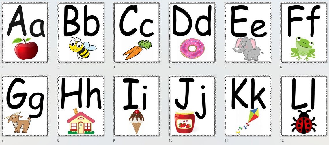 Classroom Alphabet Posters With Pictures/digital - Etsy