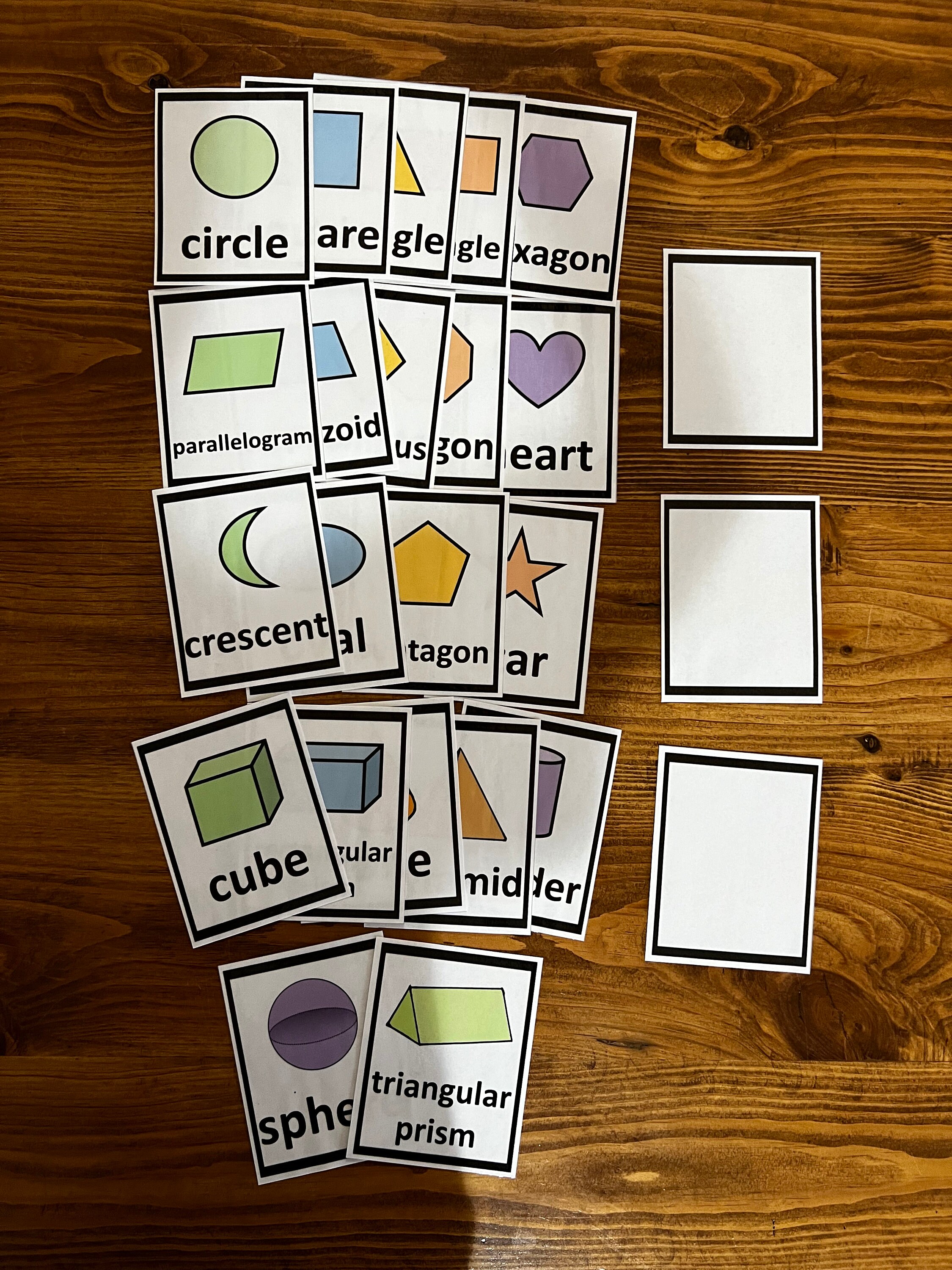 Shape Flashcards - Etsy