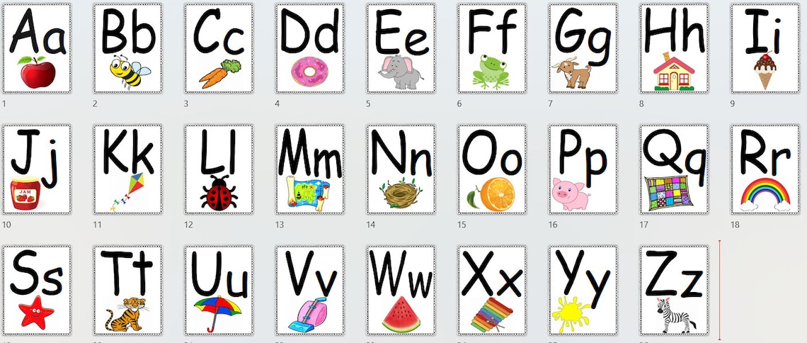 Classroom Alphabet Posters With Pictures/digital - Etsy