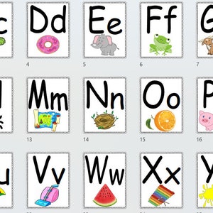 Classroom Alphabet Posters With Pictures/digital - Etsy