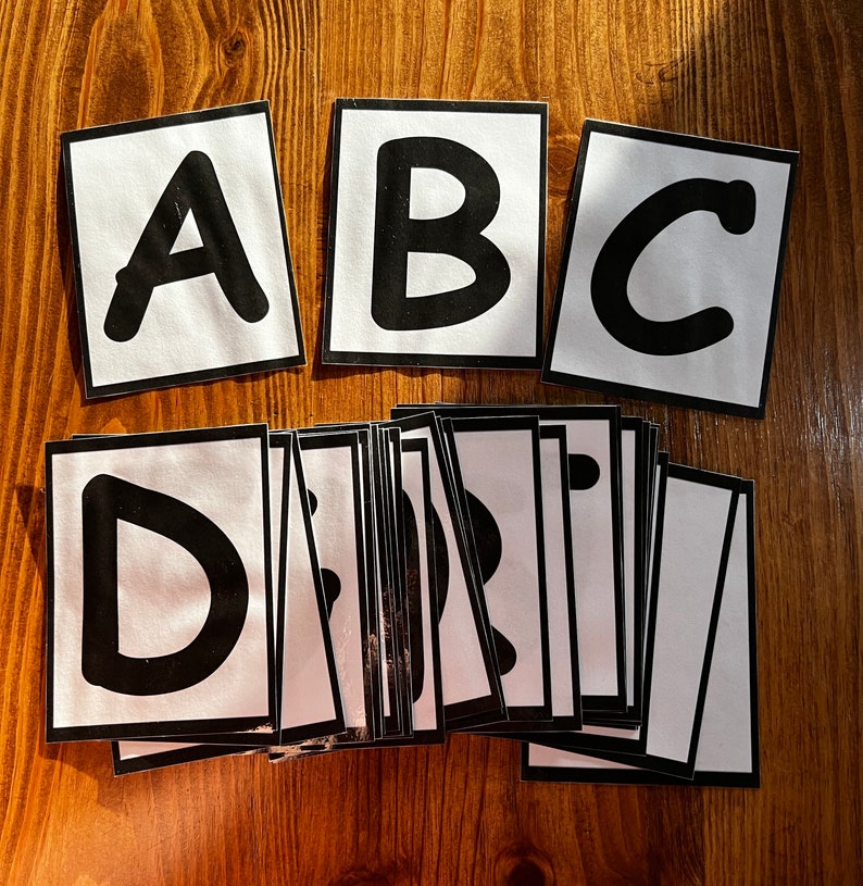 Uppercase Alphabet Flash Cards - Etsy