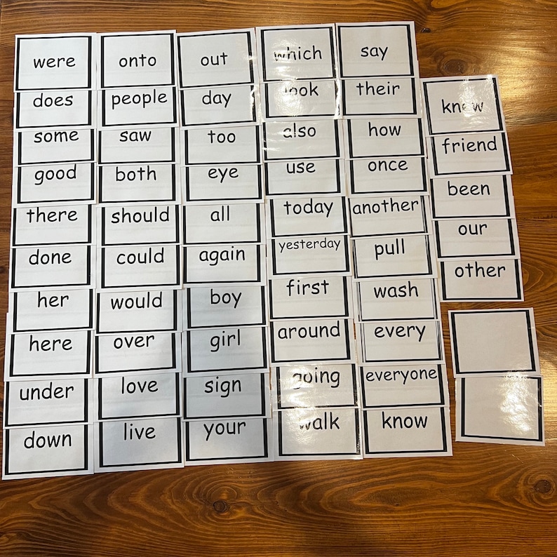 1st Grade Sight Word Flash Cards - Etsy