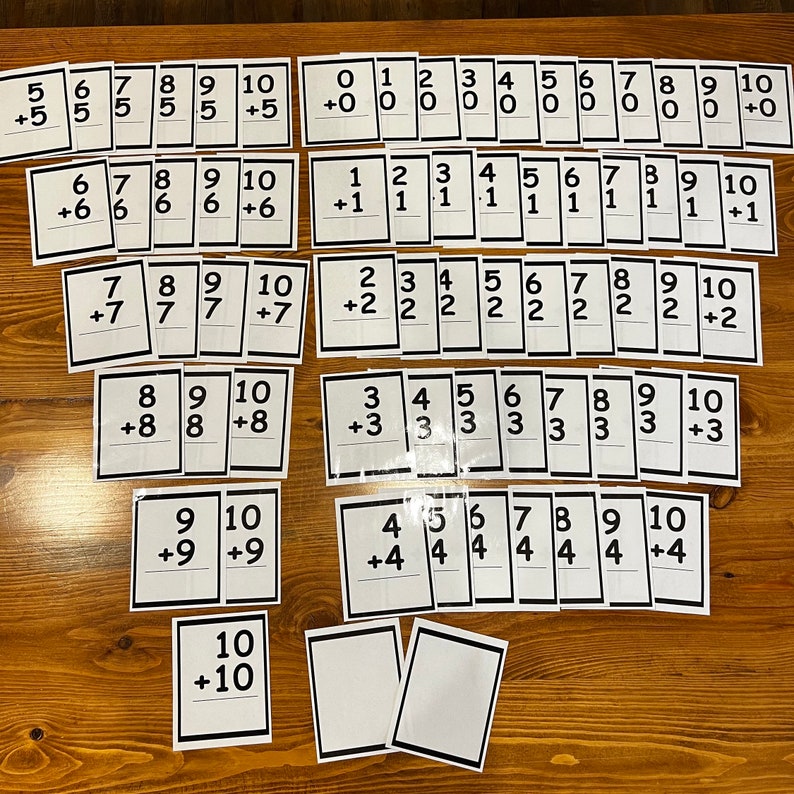 Adding 0-10 Flash Cards - Etsy