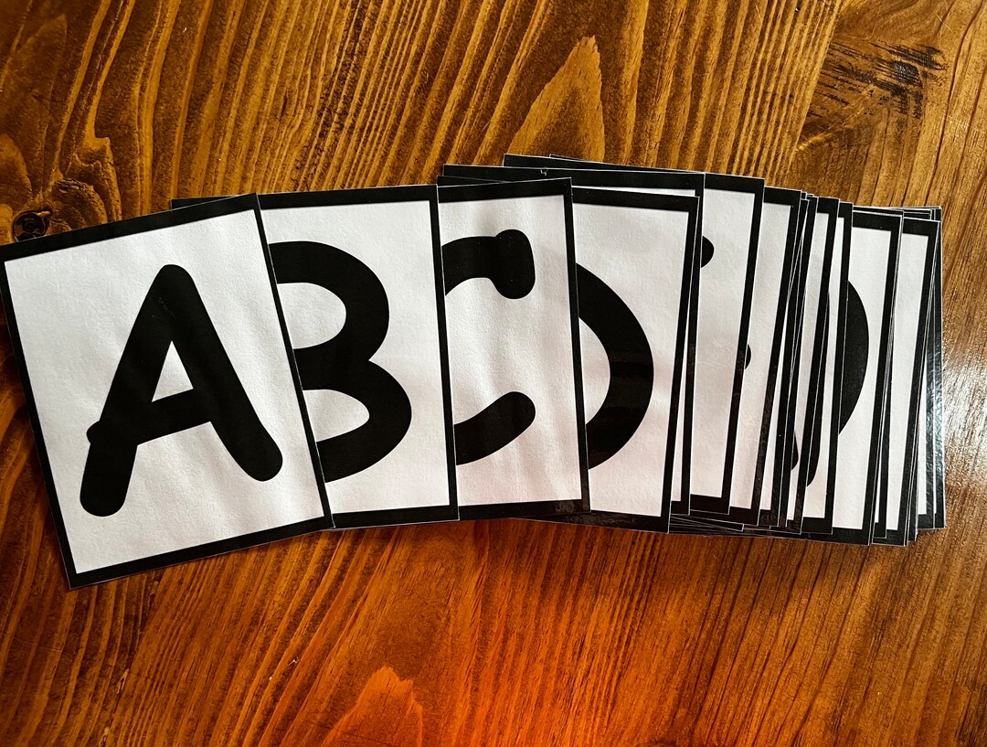 Uppercase Alphabet Flash Cards - Etsy