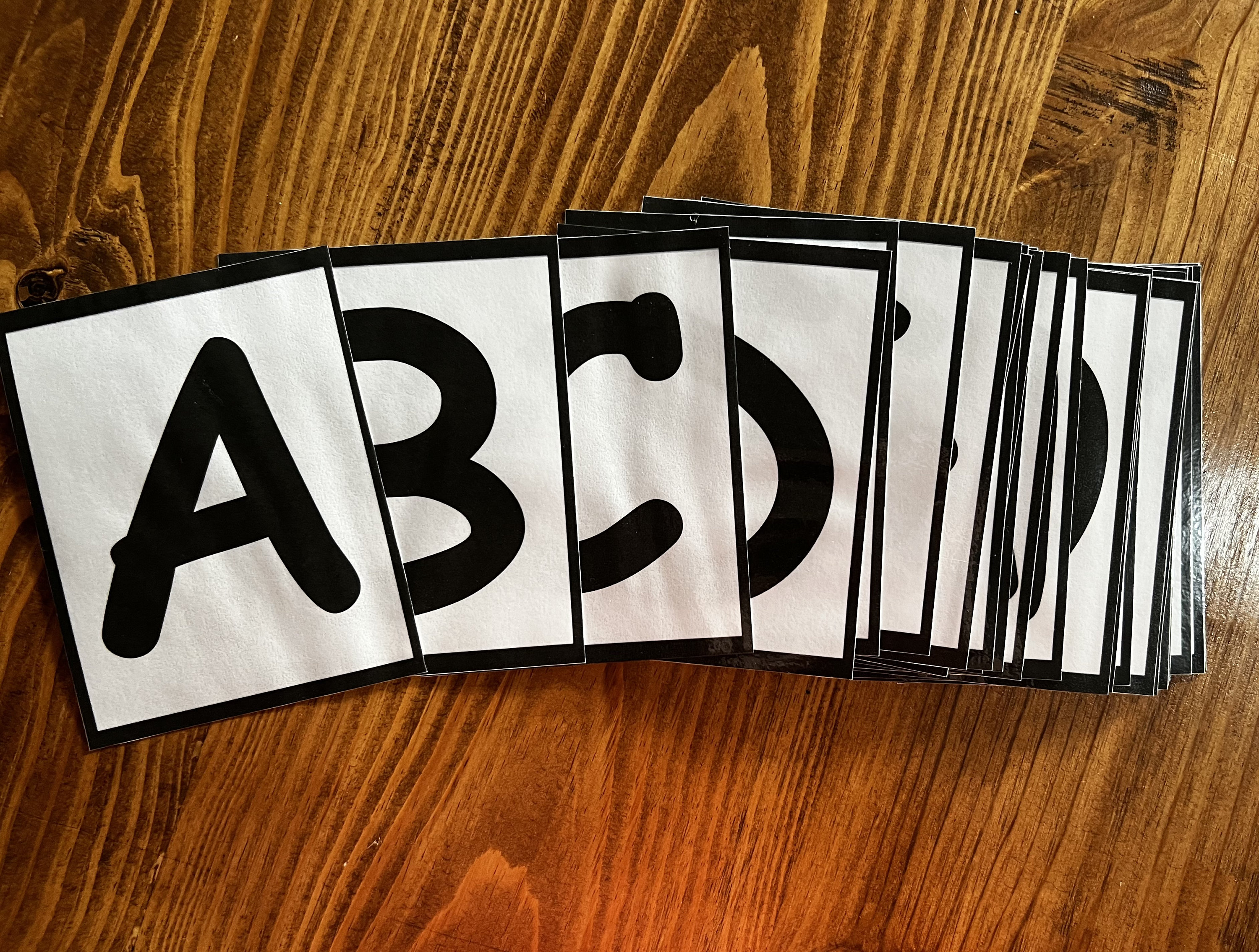 Uppercase Alphabet Flash Cards - Etsy