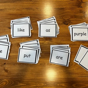 Kindergarten Sight Word Flash Cards - Etsy