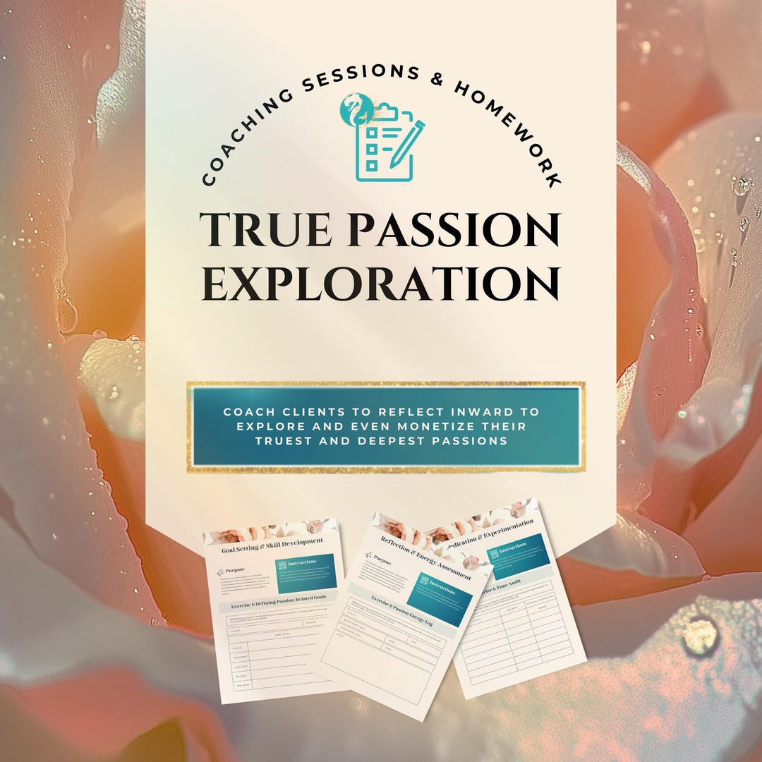True Passion Exploration Journey Coaching Session Worksheets and ...