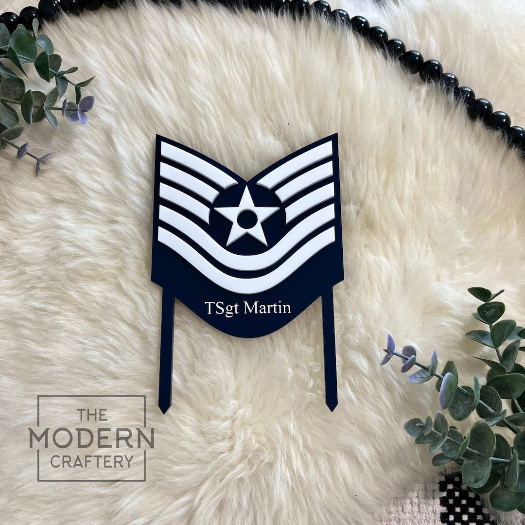 Military Promotion Cake Topper - Acrylic Rank Centerpiece - Military ...