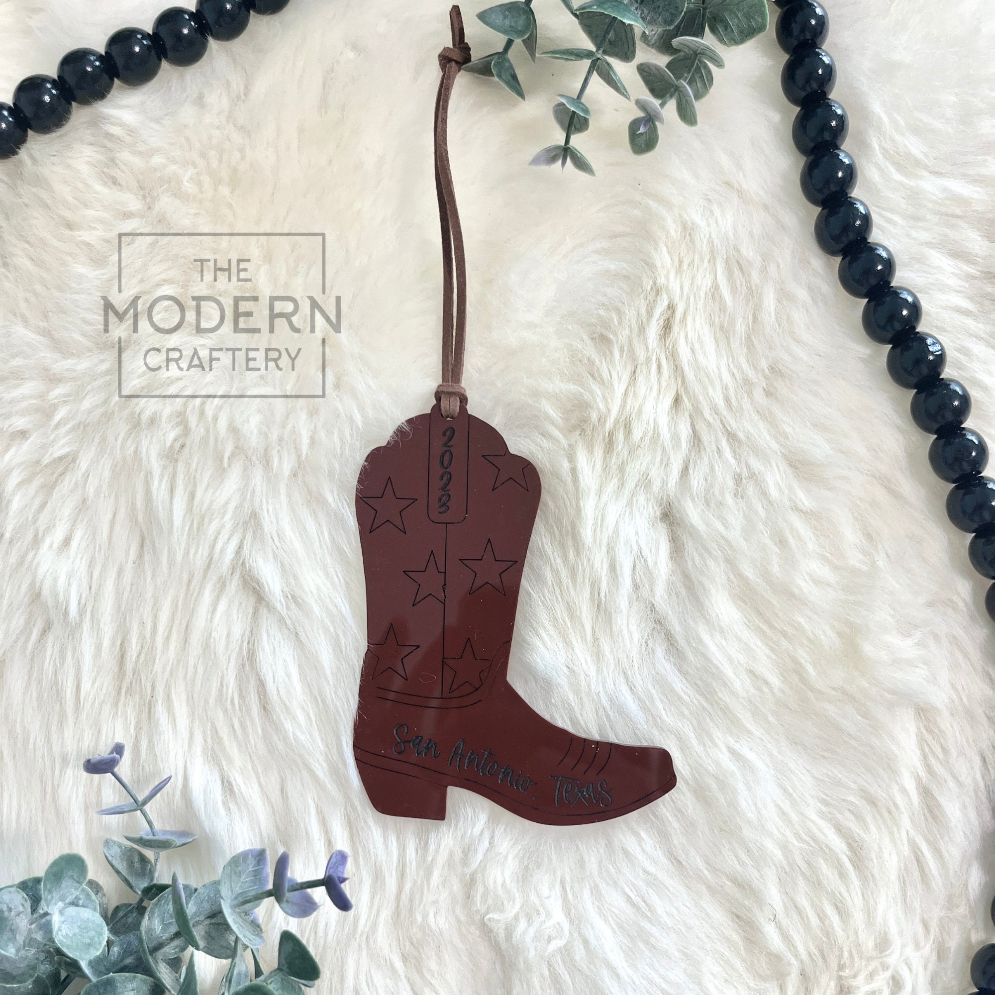 Cowgirl Boot Ornament Coastal Cowgirl Ornament Cowboy Boot Ornament San ...