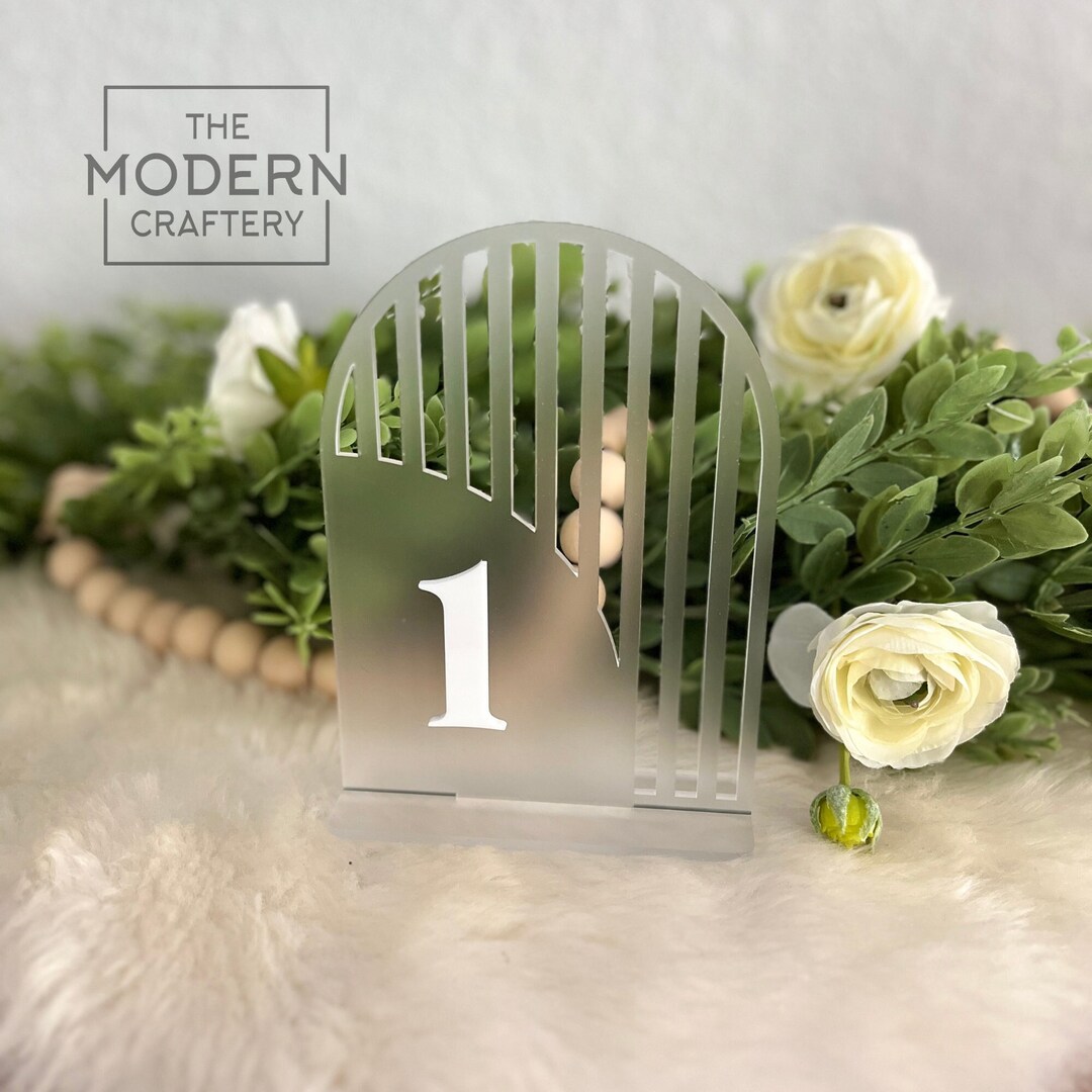 Modern Cut Out Wedding Table Number - Acrylic Arch Table Number ...