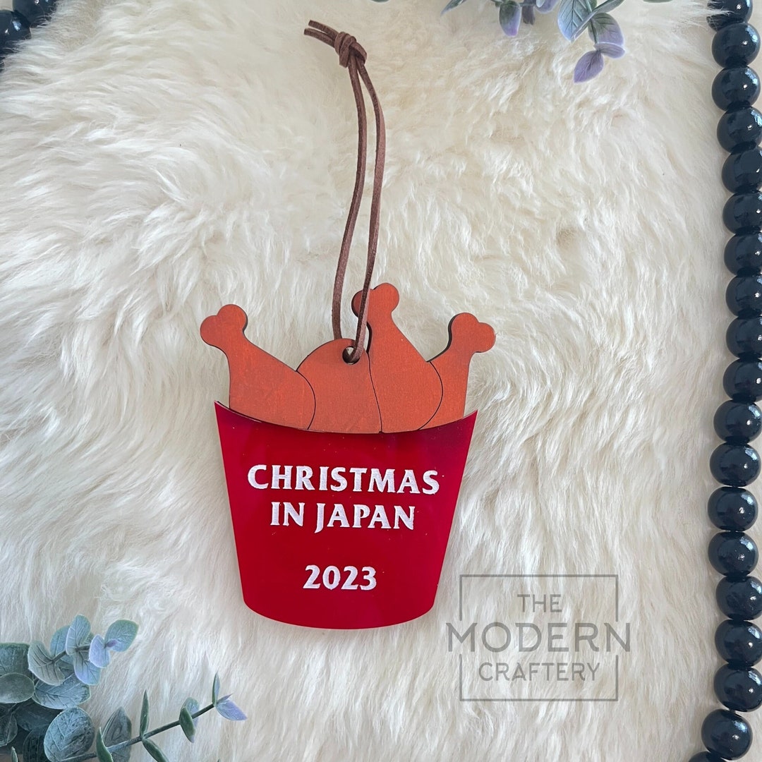 Christmas in Japan Chicken Bucket Wooden & Acrylic Ornament - Japan ...
