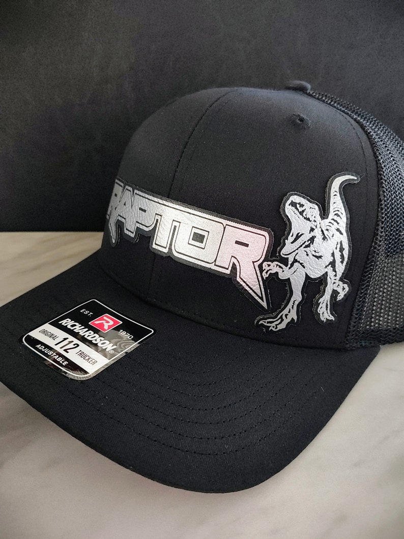 FORD Raptor Laser Engraved Silver Leather Patch Hat Richardson 112 - Etsy