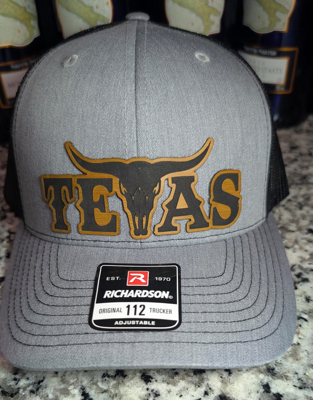 Texas Gat Hat – Laser Engraved Leather Patch Richardson 112 Trucker Hat ...
