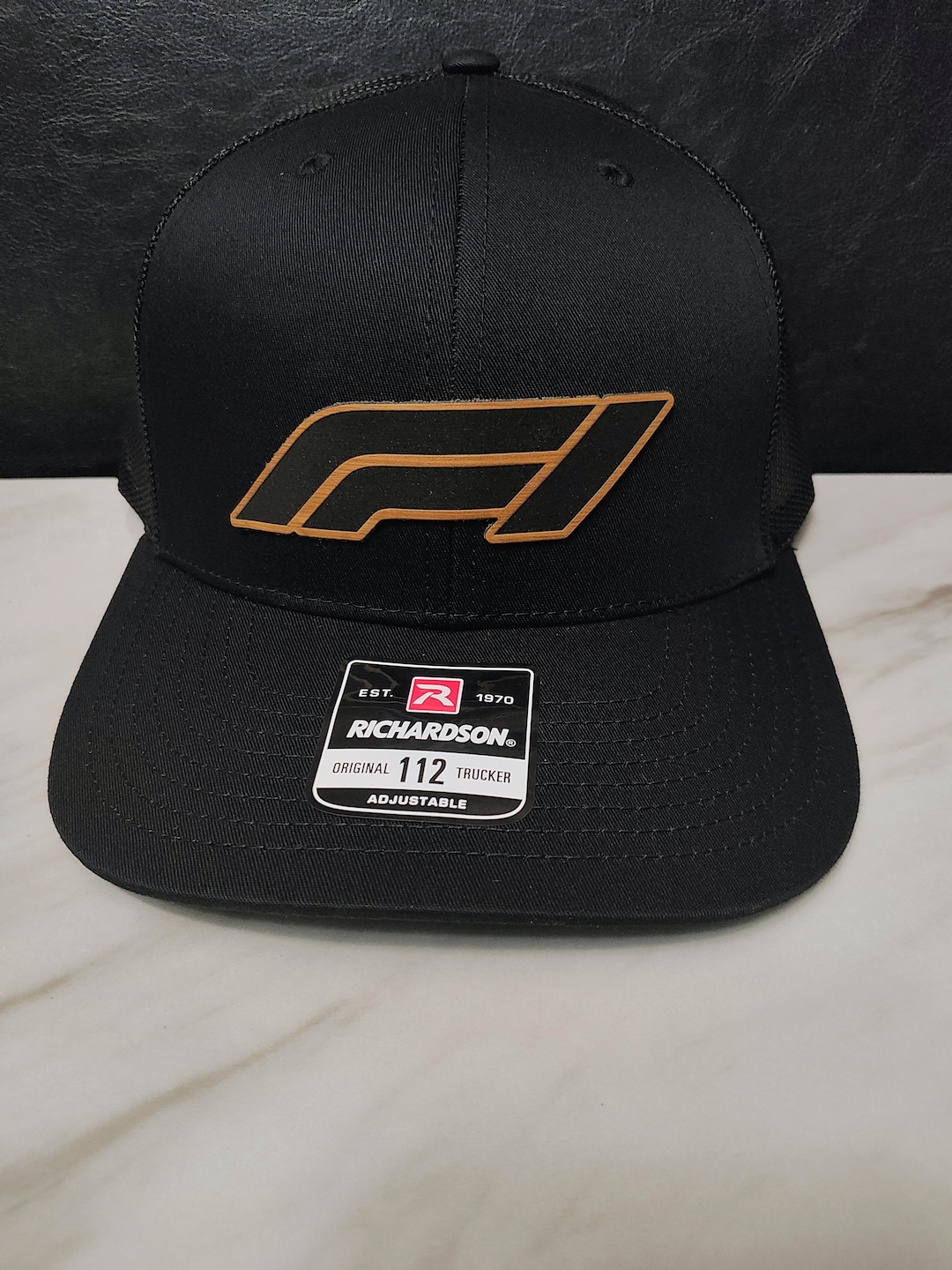 Formula One, F1, Car Hat , .. Laser Engraved Leather Patch Hat ...