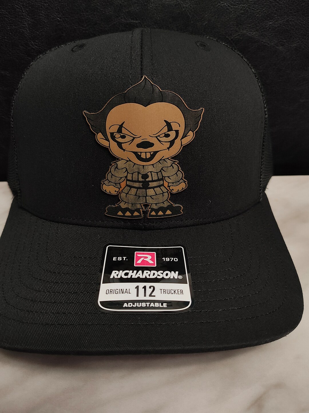 Halloween Pennywise Laser Engraved Leather Patch Hat Richardson 112 - Etsy