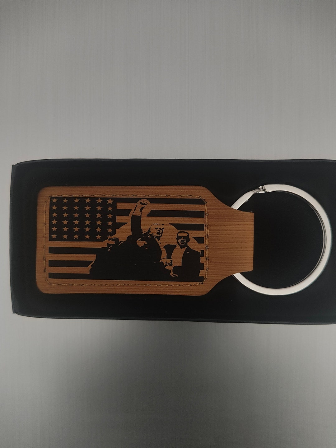 President Trump, Shooting, Punisher Laser Engraved Leather Keychain - Etsy