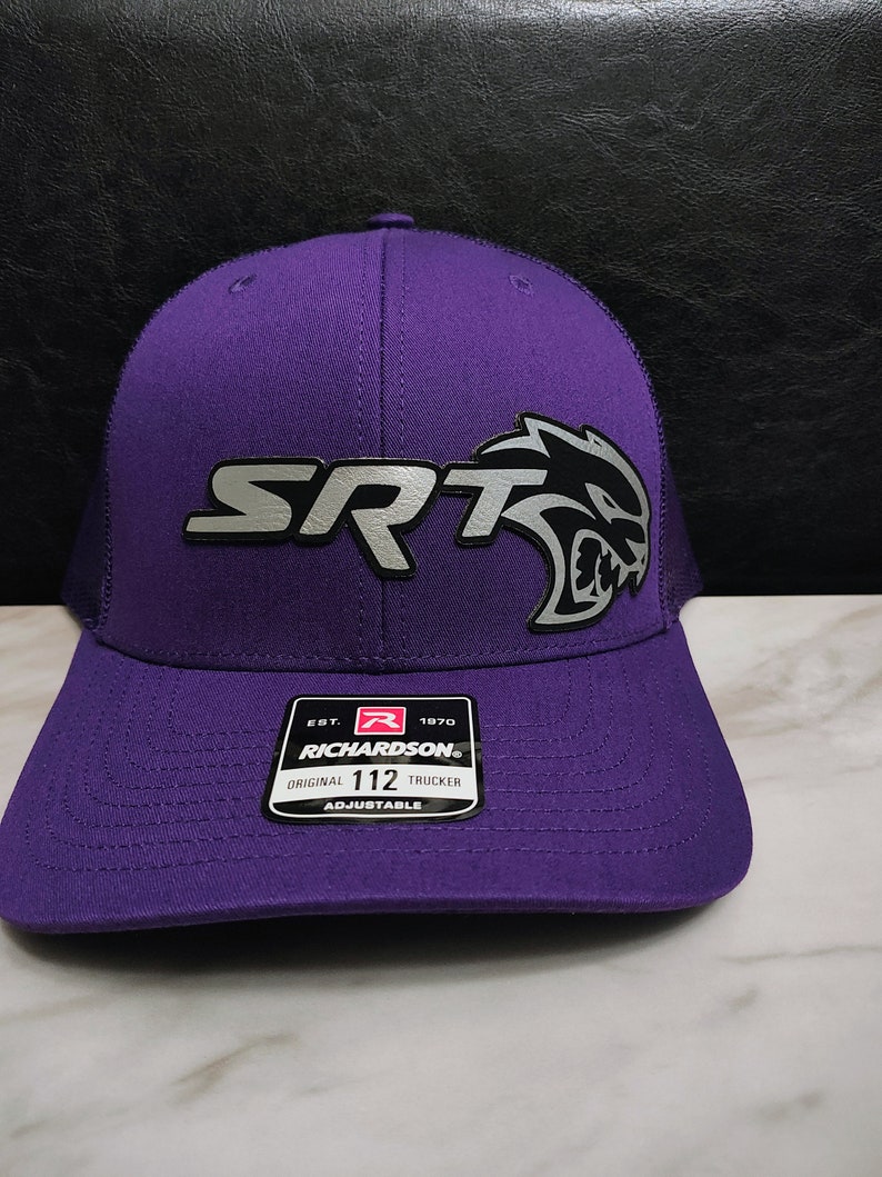 SRT Hellcat Plum Crazy Purple, Silver Leather Laser Engraved Leather ...