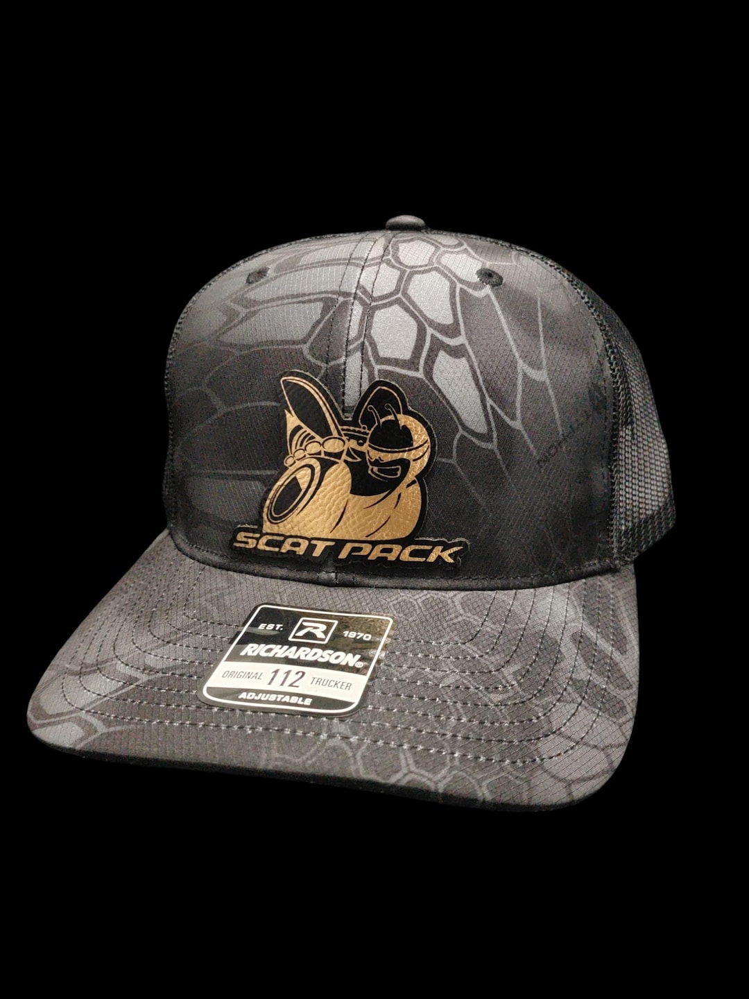 Scat Pack , 392, 6.4L , Car Hat , Laser Engraved Gold Leather Patch Hat ...