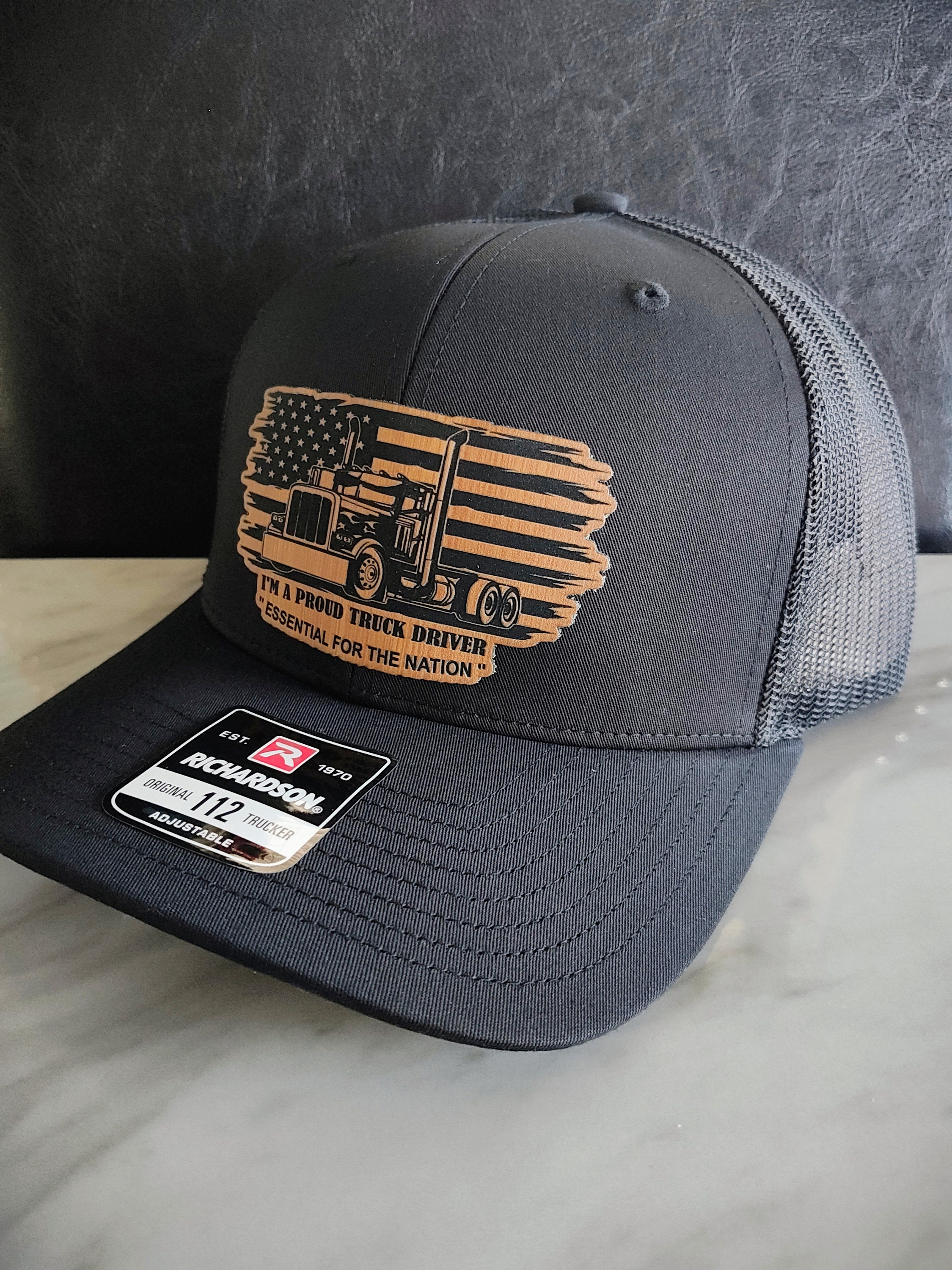 TRUCKER TRUCK DRIVER " Proud Truck Driver" Laser Engraved Leather Patch ...