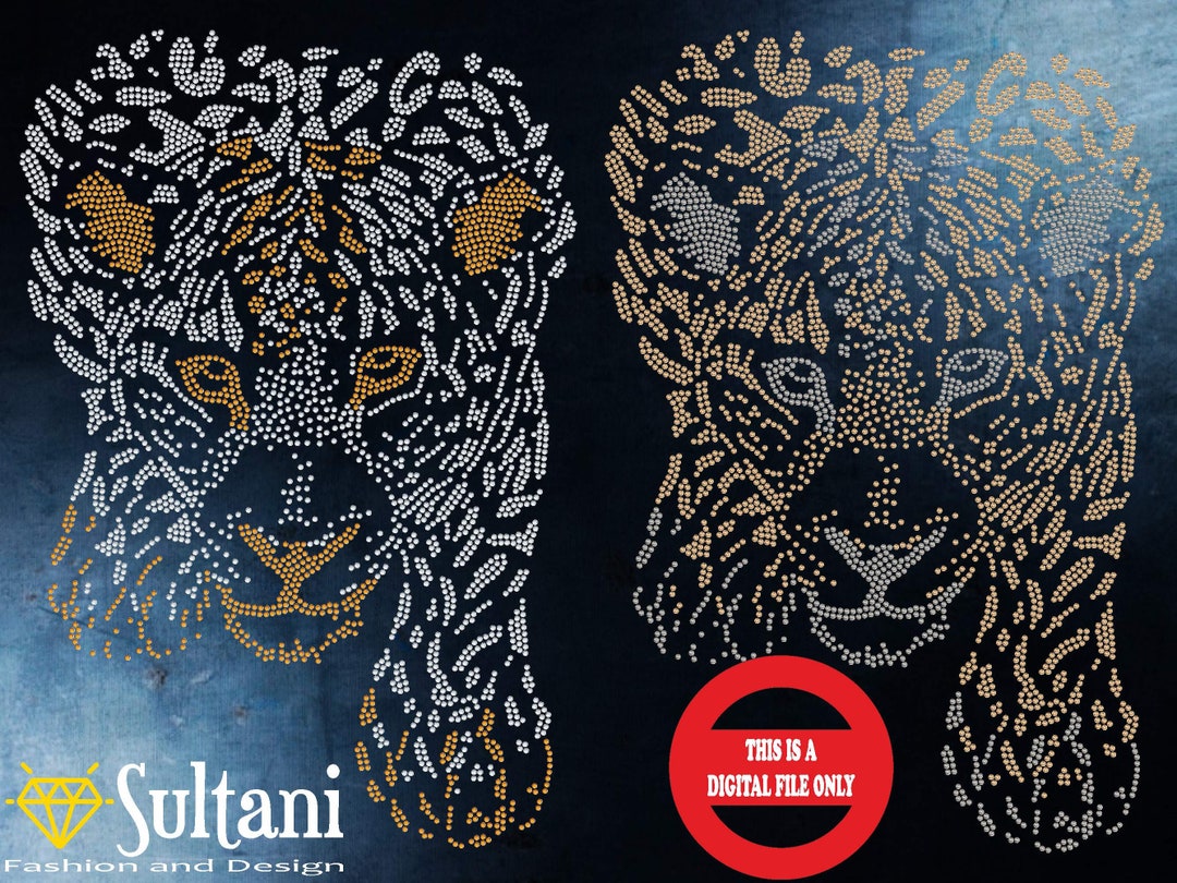 Leopard Rhinestone Template: SS6 Cut File + Bonus Free SS10 (digital ...