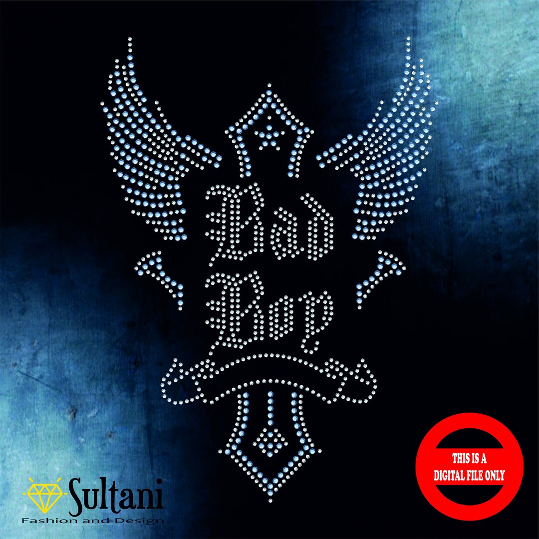 Bad Boy Rhinestone Template: SS6-SS10 Cut File (digital Download) - Etsy