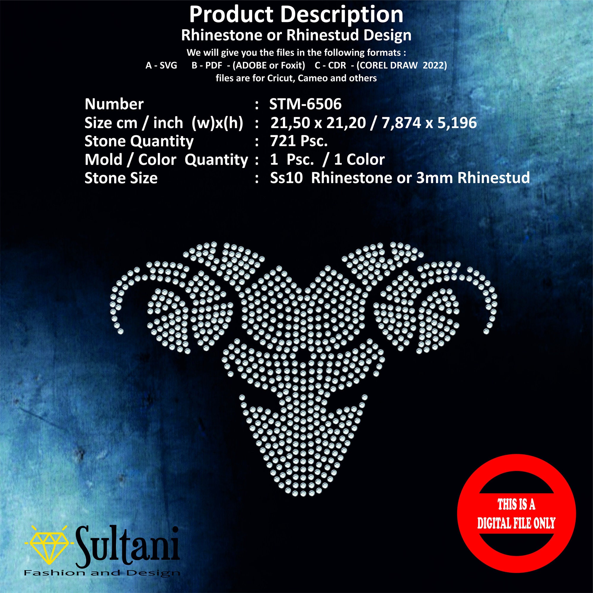 Rhinestone Template for Cutting SVG, Cut File, SS10 Rhinestone , Ai Crd ...