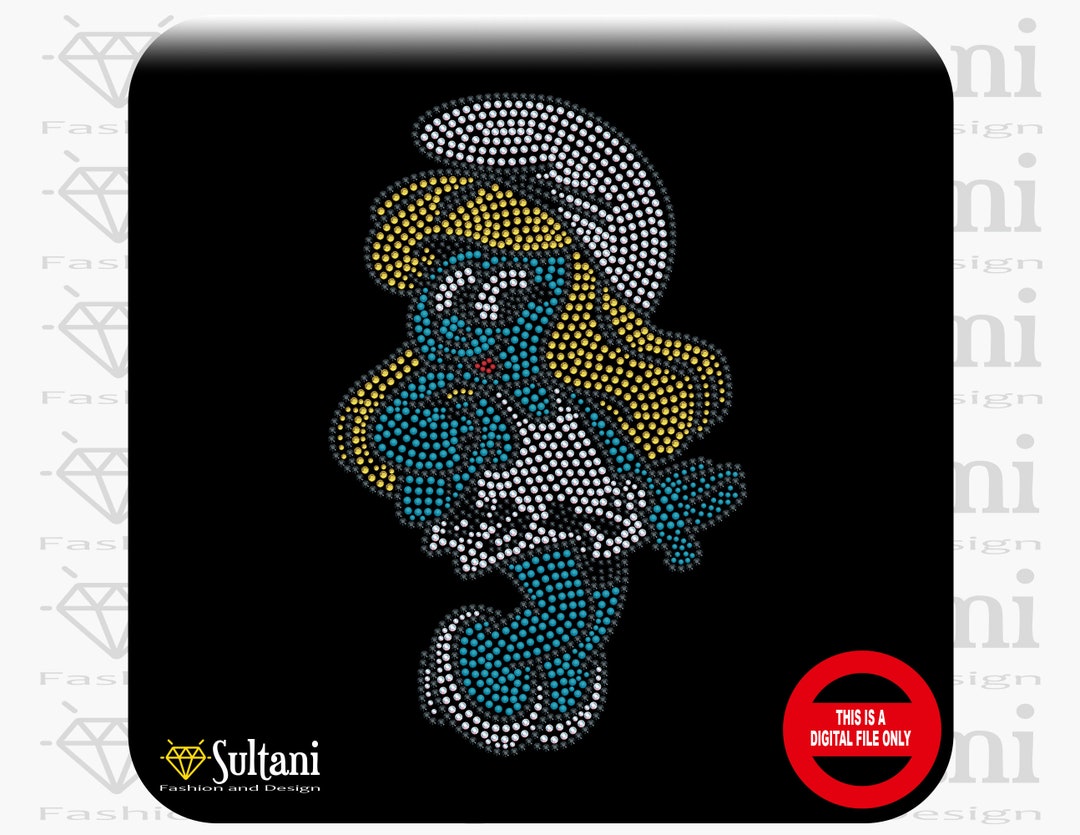 Smurfette Rhinestone Template: SS6-SS10 Cut File (SVG, CDR, PDF) - Etsy