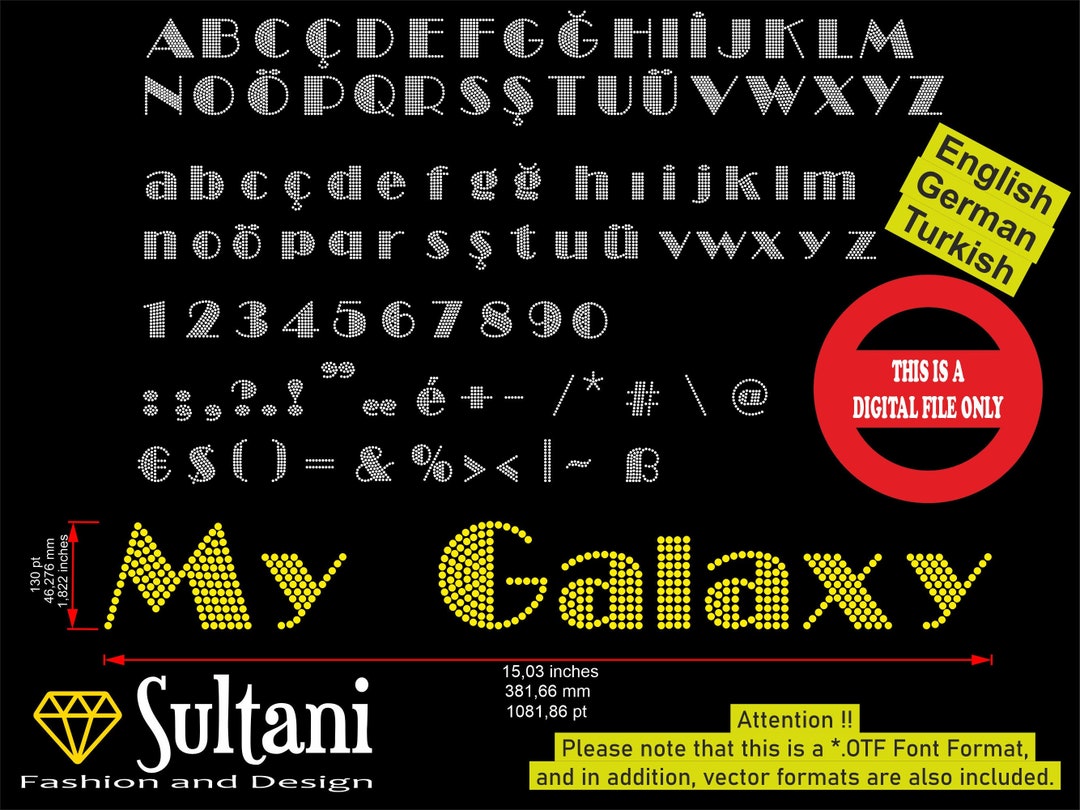 Rhinestone Font: Typeable Alphabet (TTF, OTF, SVG) - Etsy