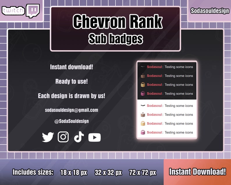 Chevron Arrow Army Military Rank Sub Badges for Twitch - Etsy