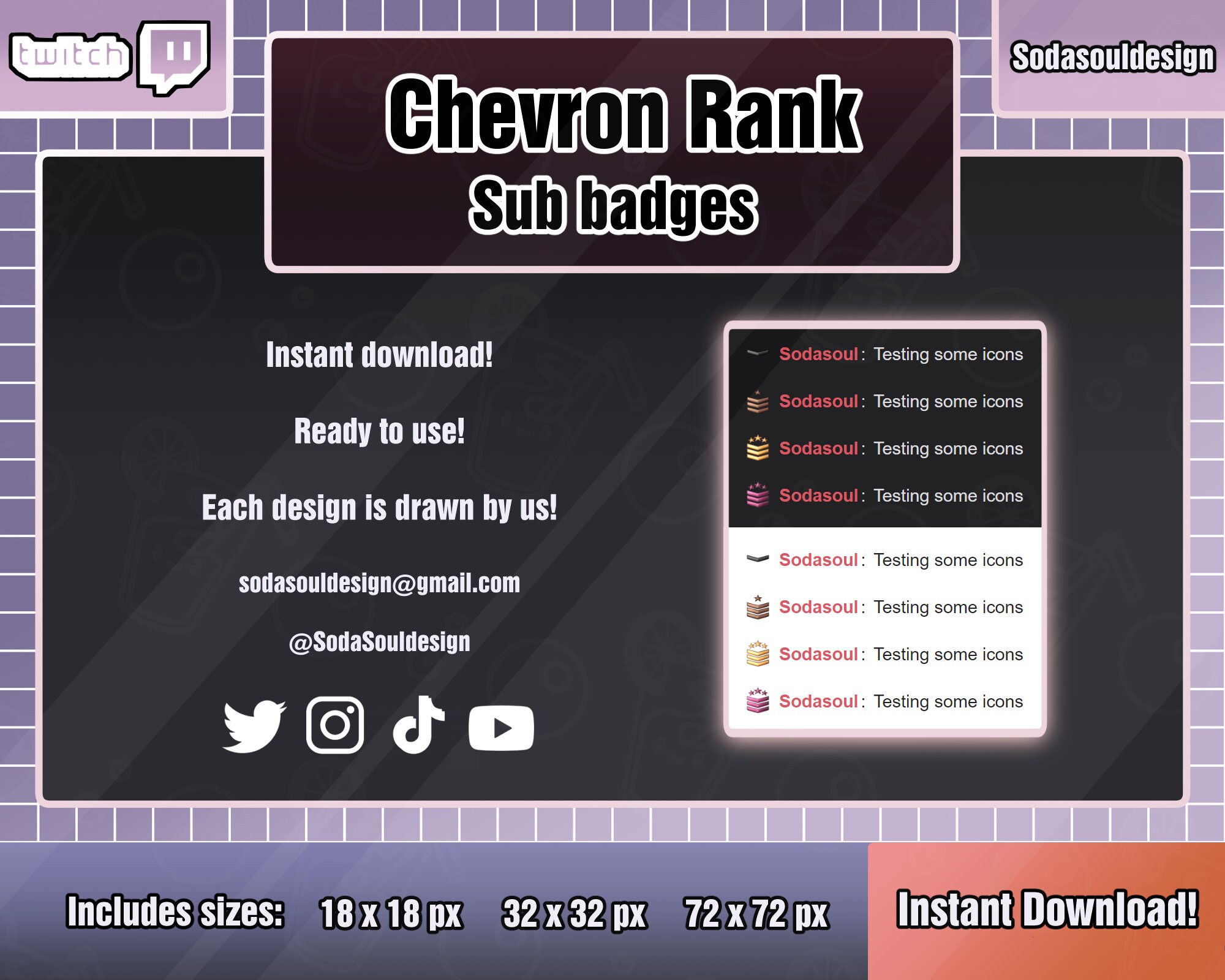 Chevron Arrow Army Military Rank Sub Badges for Twitch - Etsy
