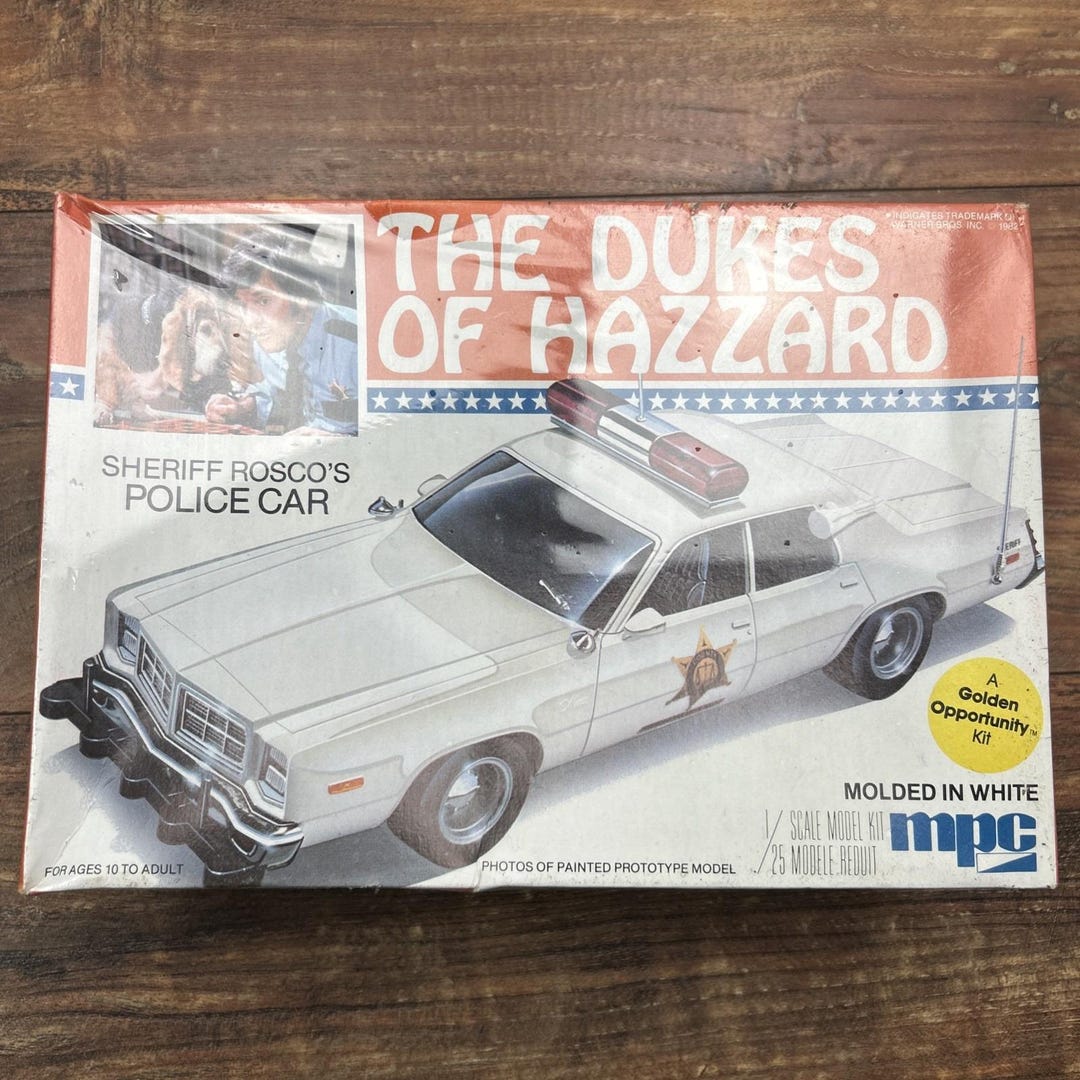 1982 Dukes of Hazzard Sheriff Rosco Police Car Model Kit 1:25, NEW ...