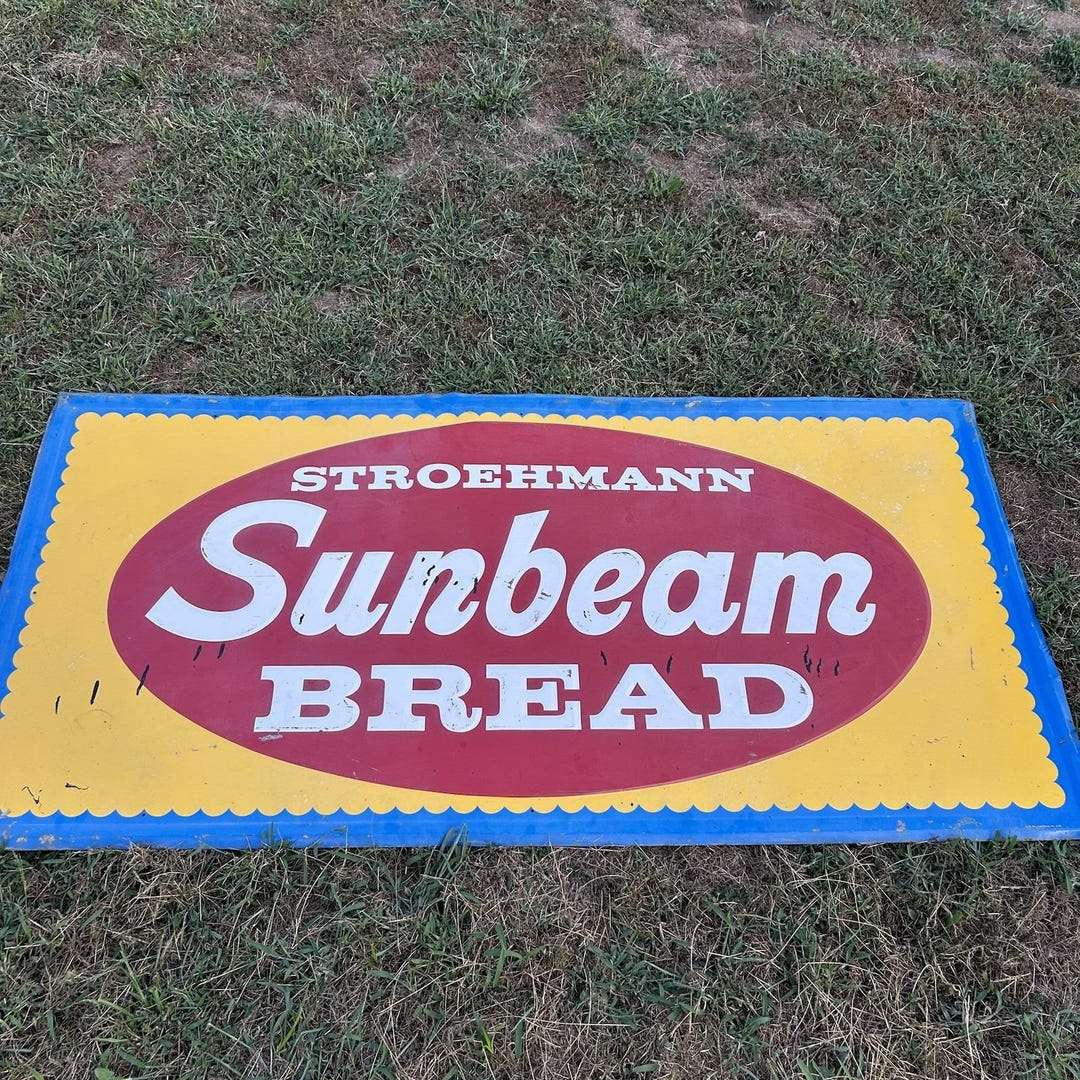 Vintage STROEHMANN SUNBEAM BREAD Metal Display Advertising 72x36 ...