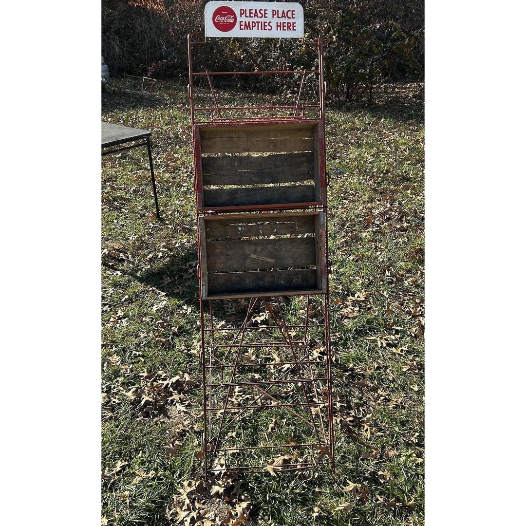 RARE Original Coca Cola Please Place Empties Here Metal Tall Display ...
