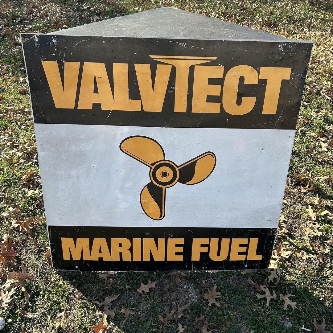 Large VTG Valvtect Marine Fuel Boat Sign Marina Ship Yard Double Sided ...