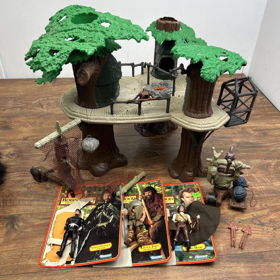 VTG Robin Hood Prince of Thieves Lot Playset Figures Bomber Launcher ...