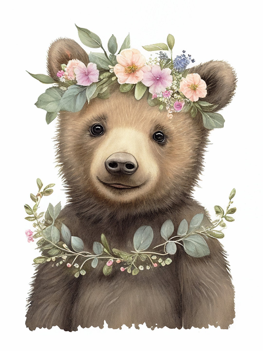 Bear Portrait Printable Wall Art. Printable Nursery Art for Nursery ...