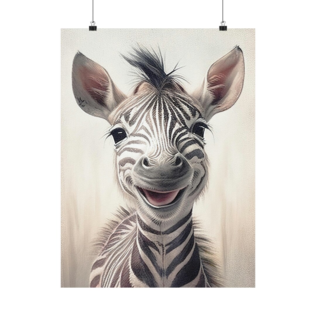 Zebra Premium Posters Matte Vertical. Art Prints Nursery Decor Zebra ...