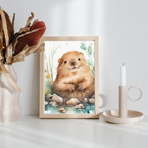 Beaver Printable Wall Art Nursery Poster.new Home Gift Art Prints ...