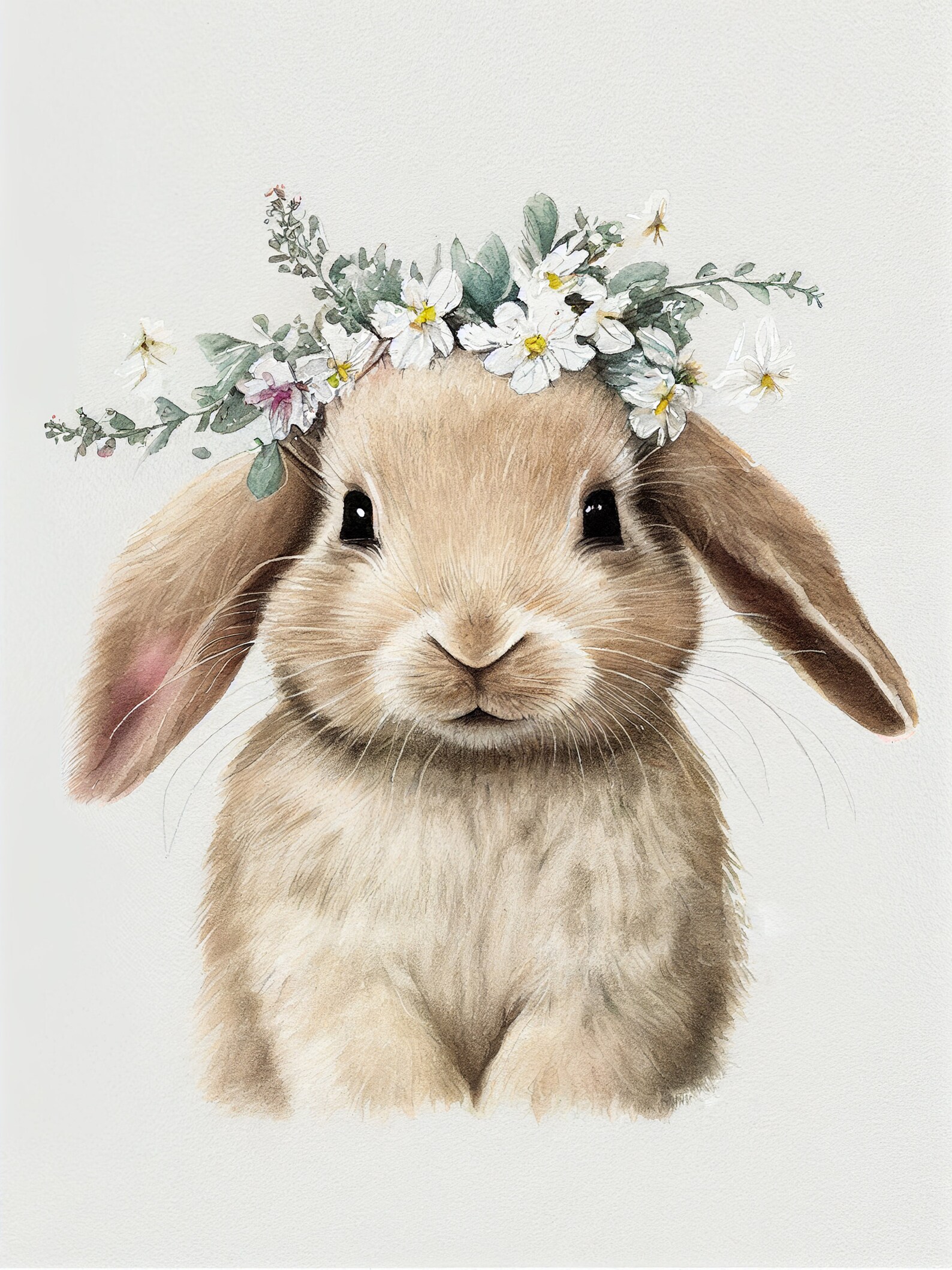 Bunny Portrait Printable Instant Jpg Download. Rabbit Lover Gift ...