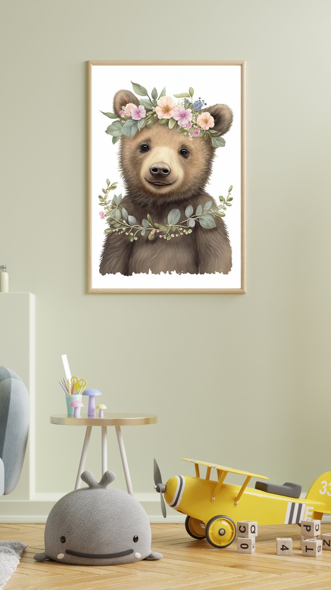 Bear Portrait Printable Wall Art. Printable Nursery Art for Nursery ...