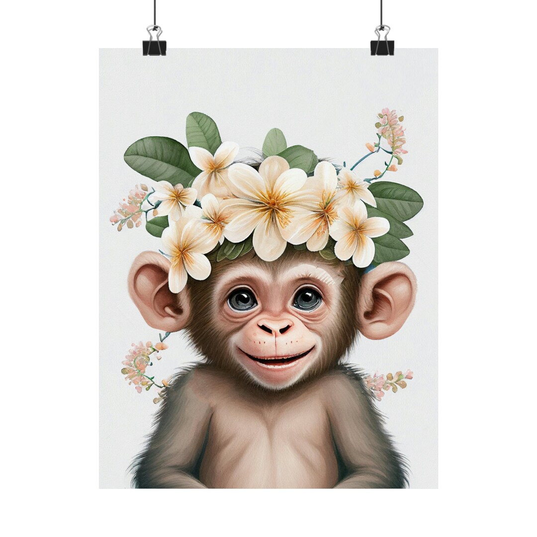 Monkey Posters Premium Matte Vertical. Art Prints Nursery Decor Monkey ...