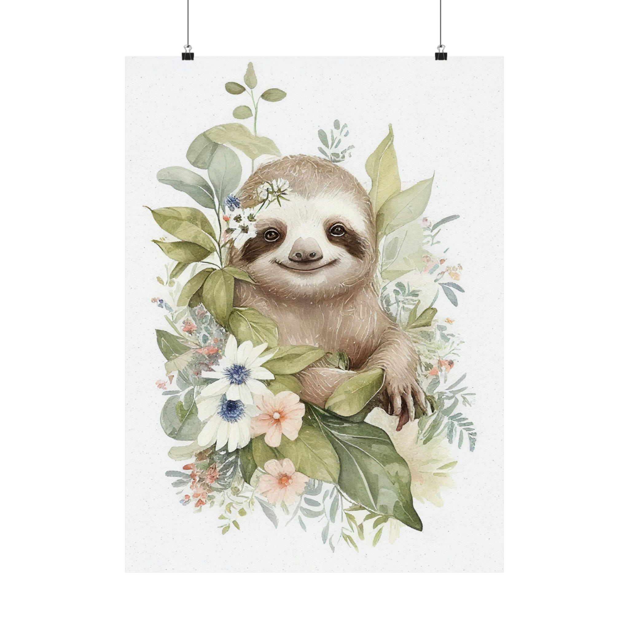 Sloth Premium Posters Matte Vertical. Art Prints Nursery Decor Sloth ...