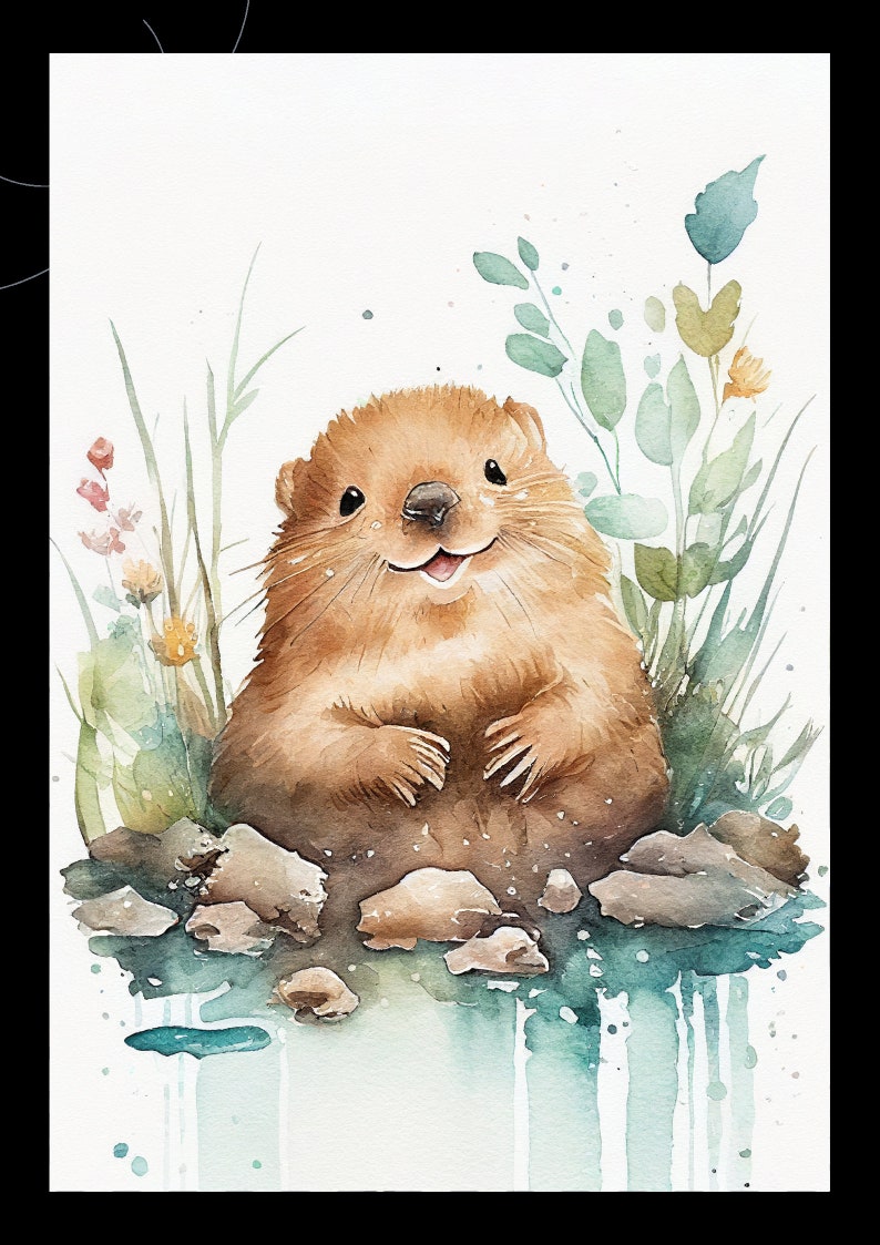 Beaver Printable Wall Art Nursery Poster.new Home Gift Art Prints ...