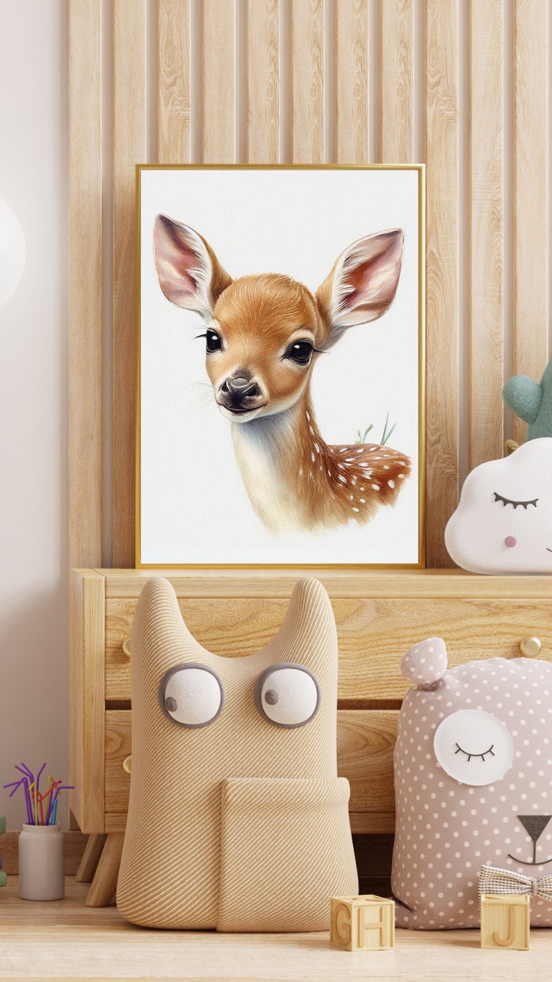 Fawn Printable Wall Art Nursery Poster.art Prints Nursery Wall Decor ...